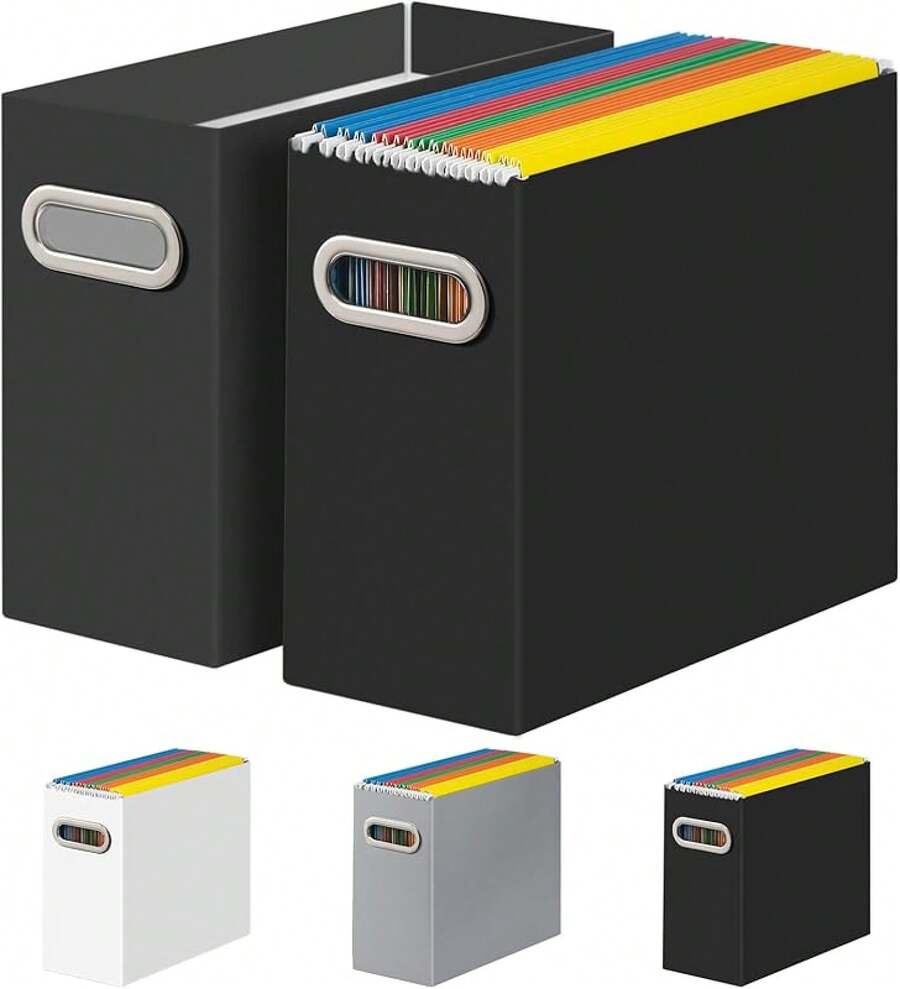 Tunnkit File Organizer, Cardboard File Box For Letter Size Collapsible ...