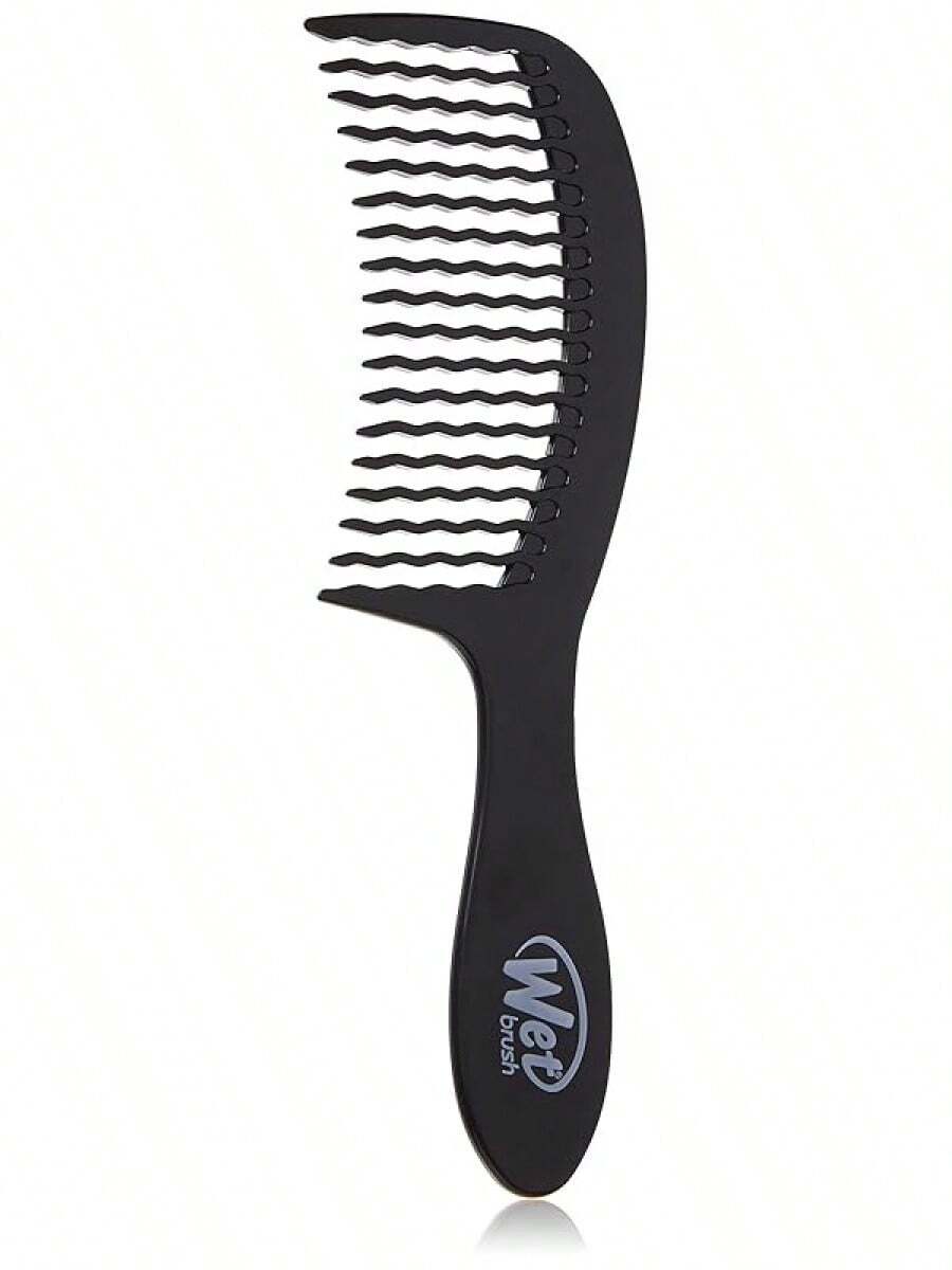 Wet Brush Detangling Comb, Black - Wide Tooth Hair Detangler With ...