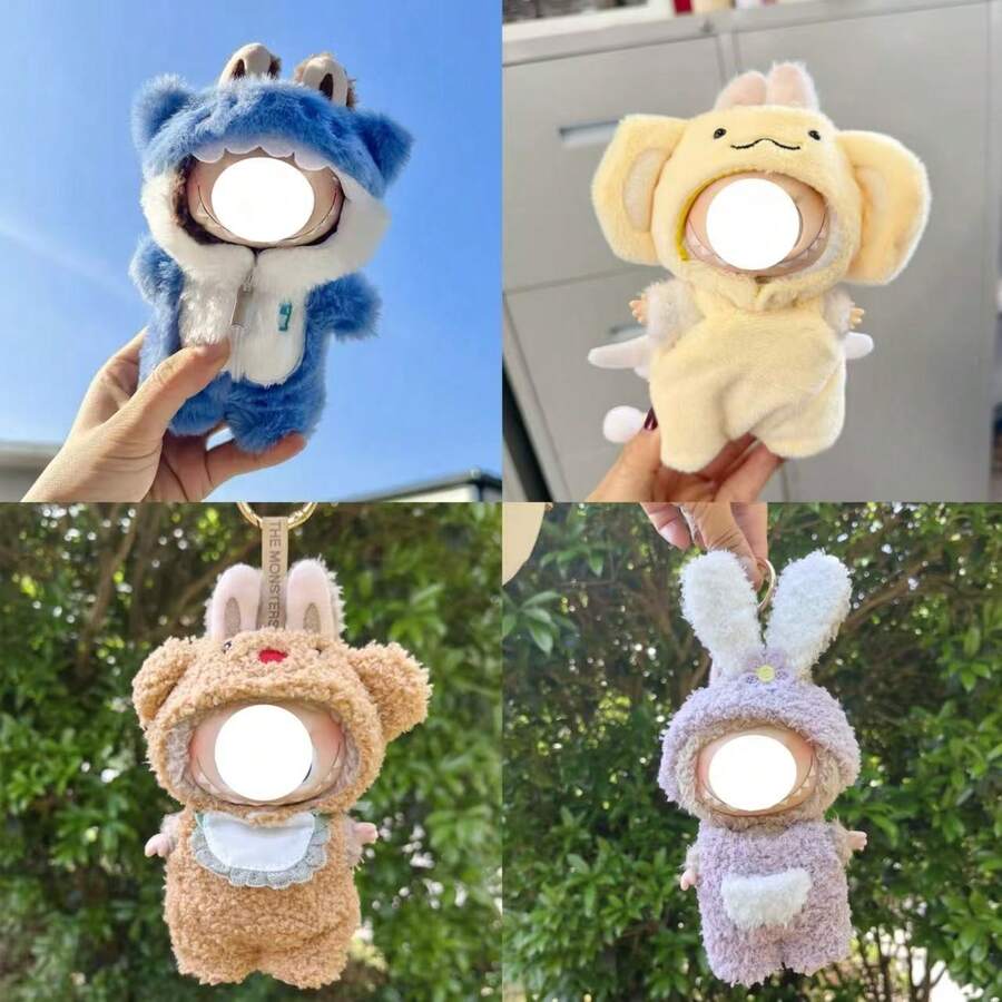 15-17cm LABUBU Shark, Rabbit, Monkey Outfit Set For LABUBU Dolls ...