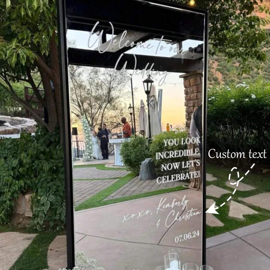 Wedding Mirror Decal - Welcome To Our Wedding Sign - Wedding Vinyl Sign ...