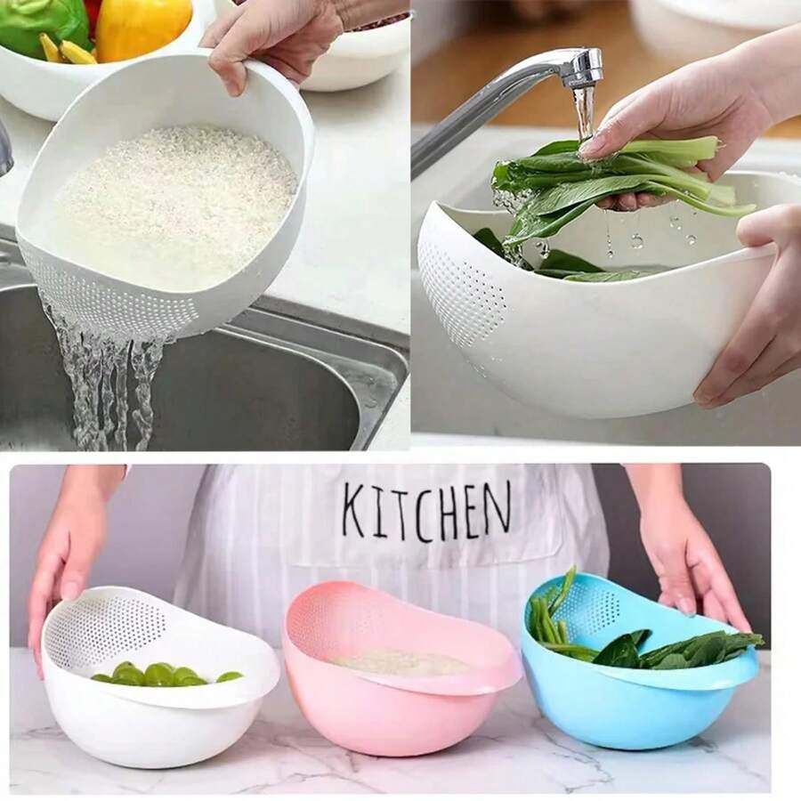 Rice Sieve Rice Drainage Basket Plastic Colander Kitchen Drain Basket ...