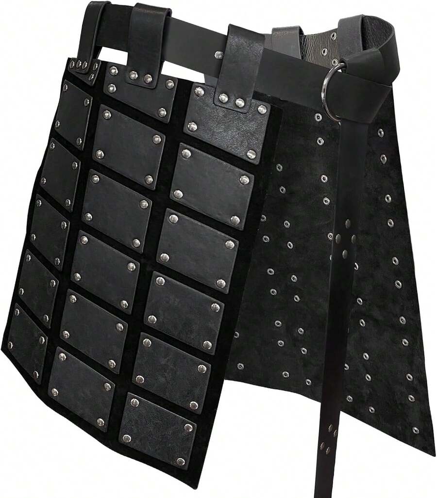 Medieval Faux Leather Thigh Armor, Retro Double Sides Waist Armor With ...