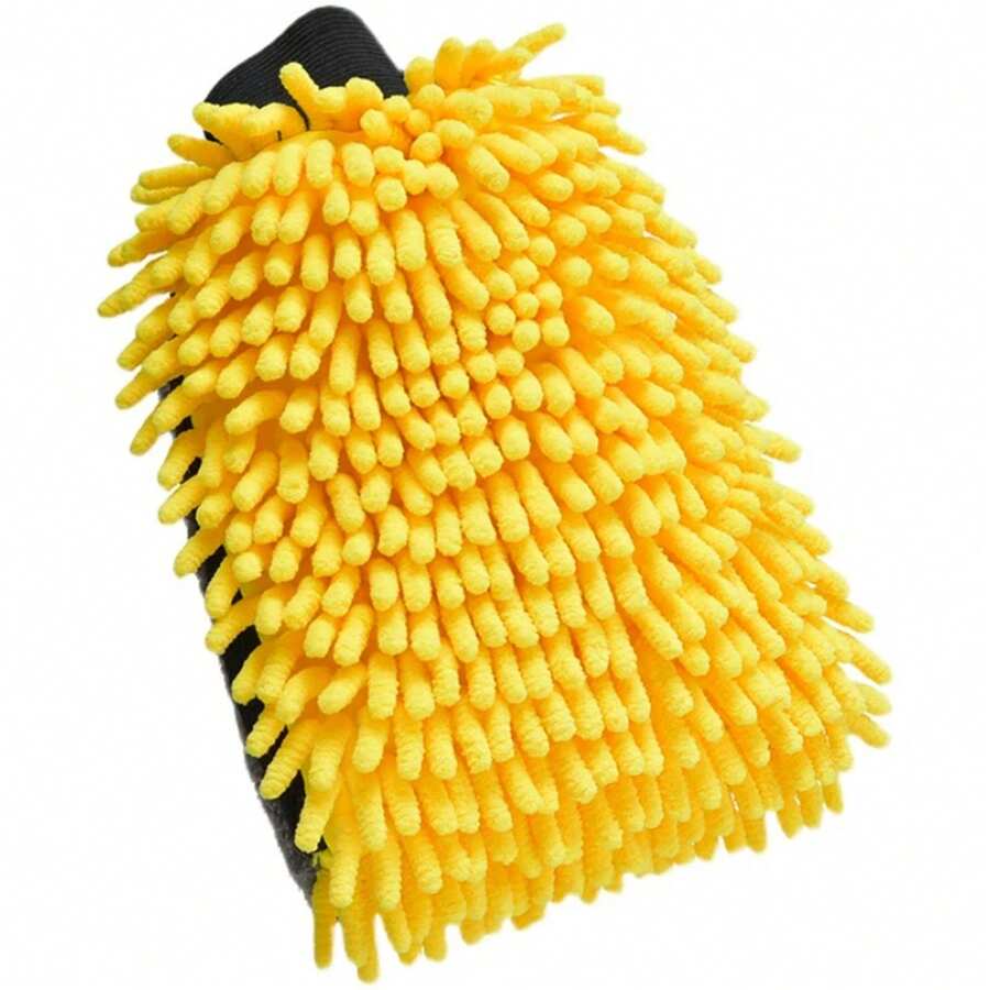 Large Microfiber Car Wash Mitt Waterproof Chenille Gloves Thick Car ...