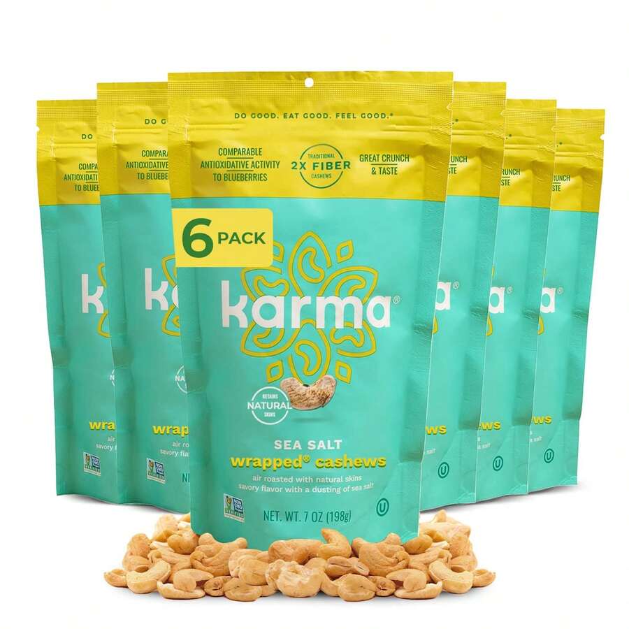 Karma Nuts Olive Oil Sea Salt Whole Cashews (7 Oz, Pack Of 1) – Roasted ...
