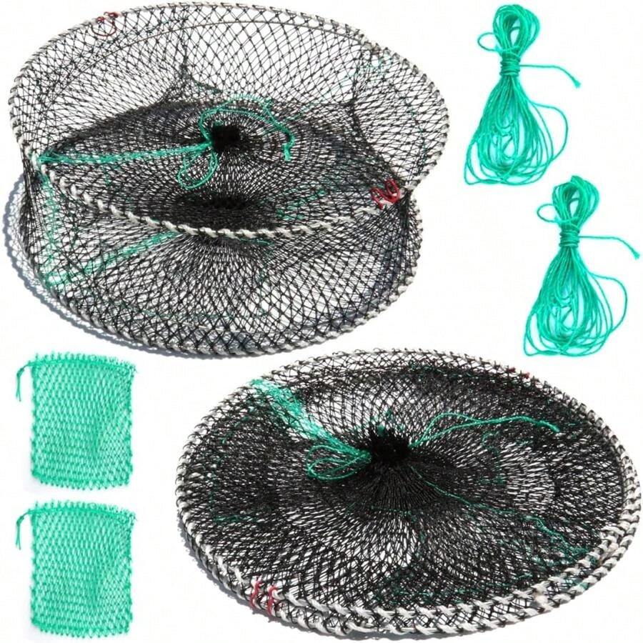 Drasry Crab Trap Bait Lobster Crawfish Shrimp Portable Folded Cast Net Magic Collapsible Fishing ...