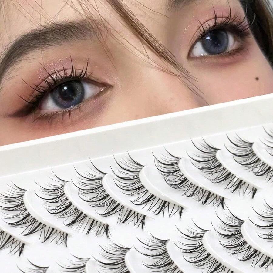 Pinlet Anime Lashes With Clear Band Korean Lashes 13mm Natural Manga ...