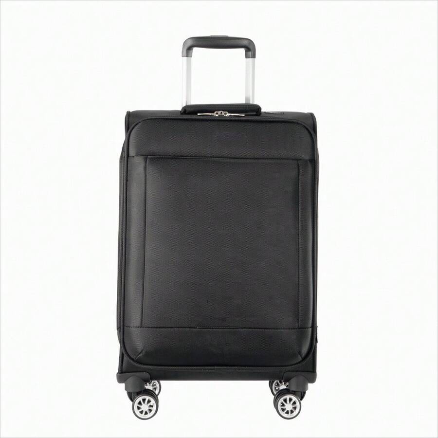 Softshell Expandable Carry-On Wheeled Travel Bag, Black | SHEIN USA