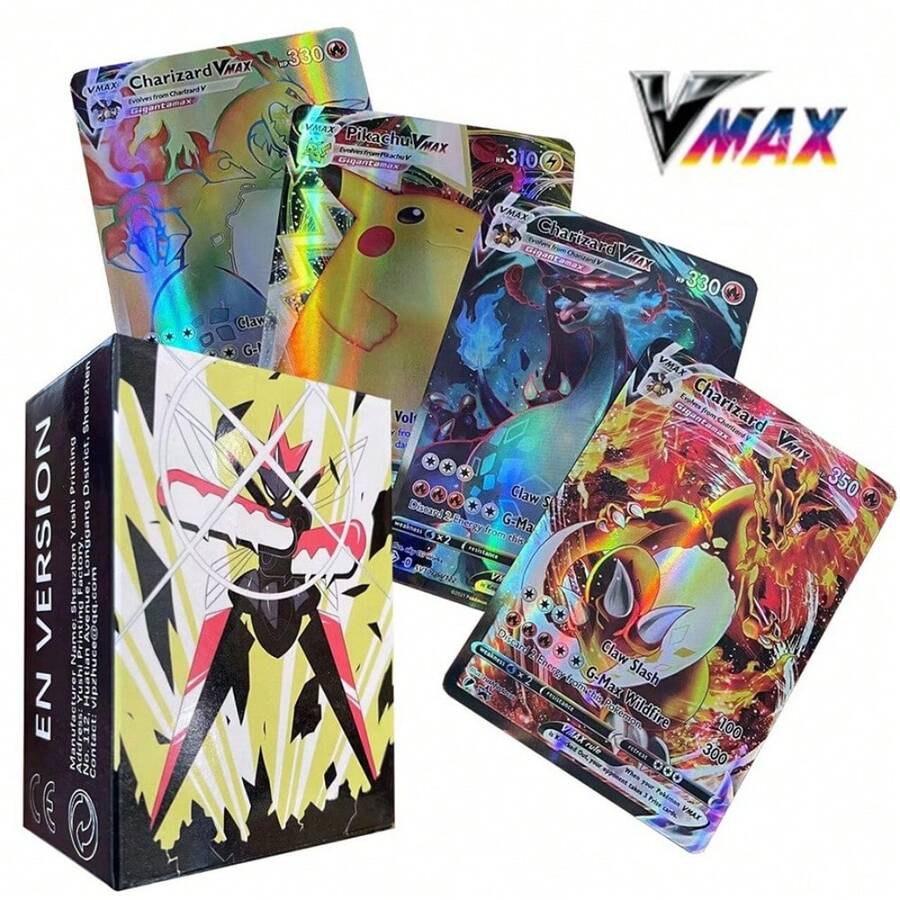 pokemon 100 Piezas de Tarjetas Pokémon en inglés Brillantes Vmax V de ...