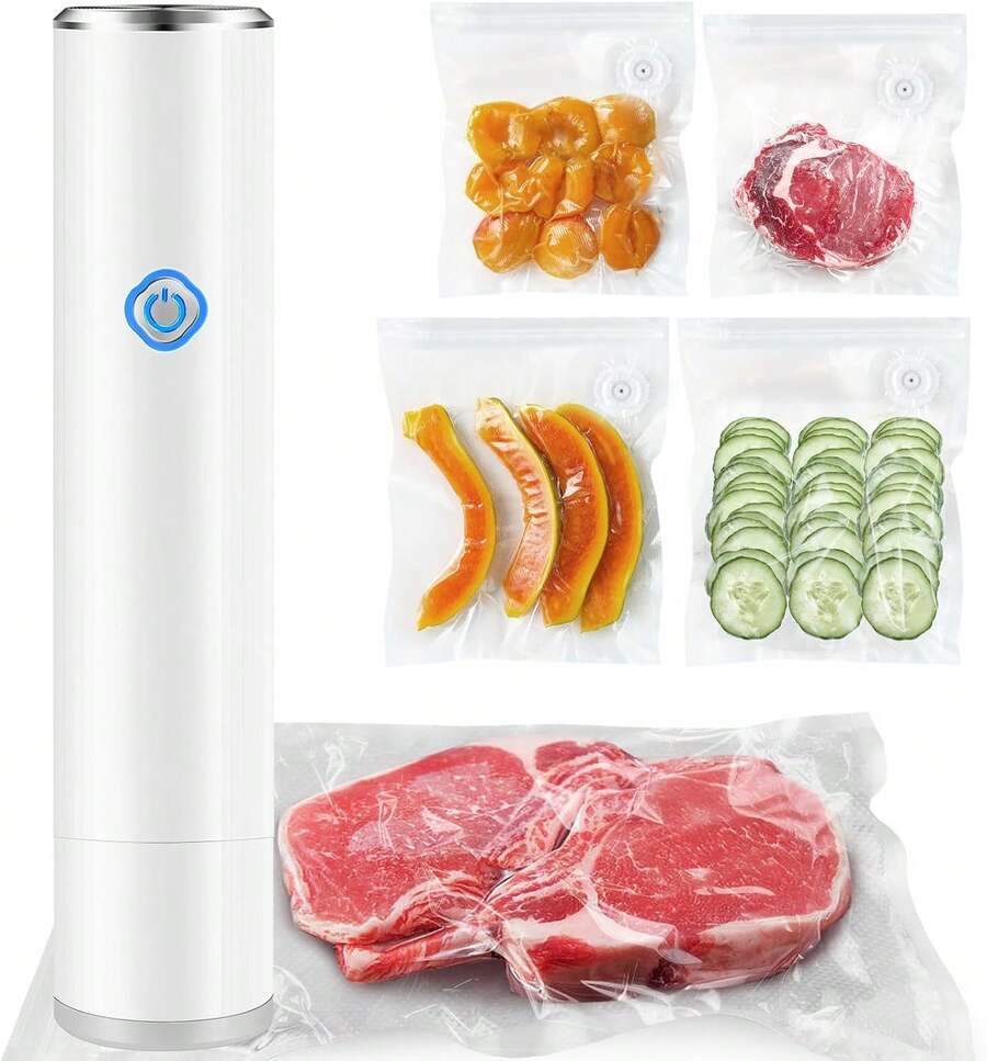 Vacuum Sealer Food - Rechargeable Handheld Food Vacuum Saver With 10 ...