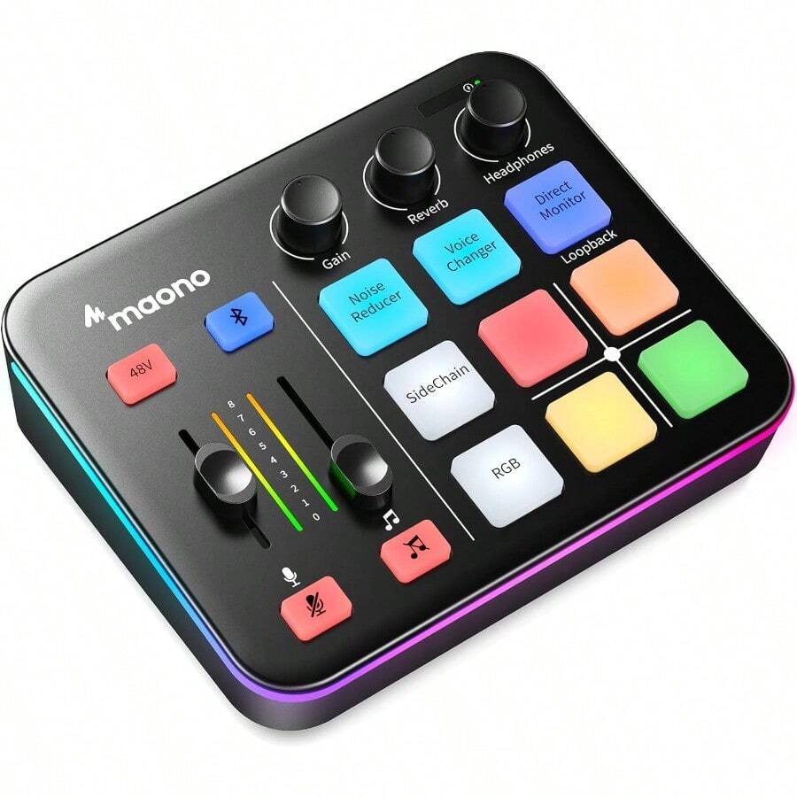 Mezcladora Interfaz Audio Gamer: Audio Mixer Profesional con Reducción ...