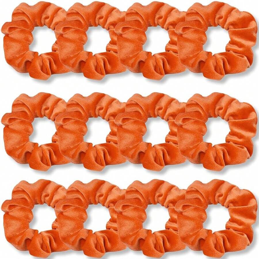 Pink Scrunchies, Premium Velvet Soft Hair Scrunchy, Solid Colors Thick ...