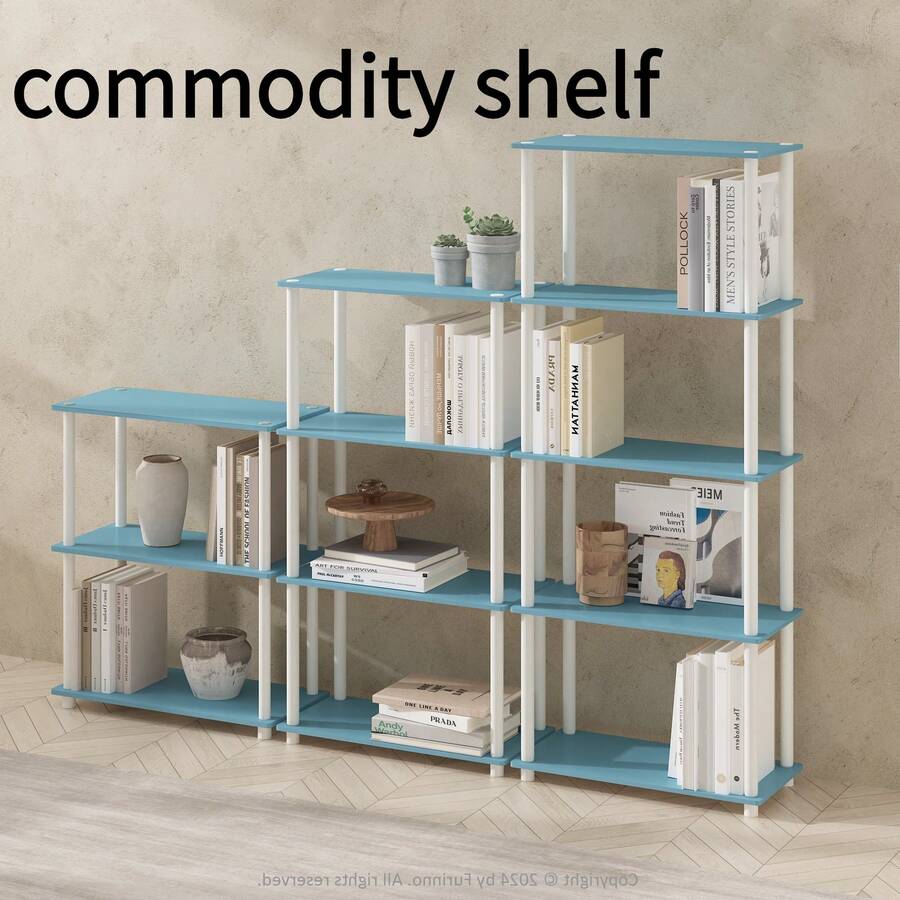 Blue Three-Layer Multi-Functional Storage Rack Display Stand, Perfect ...