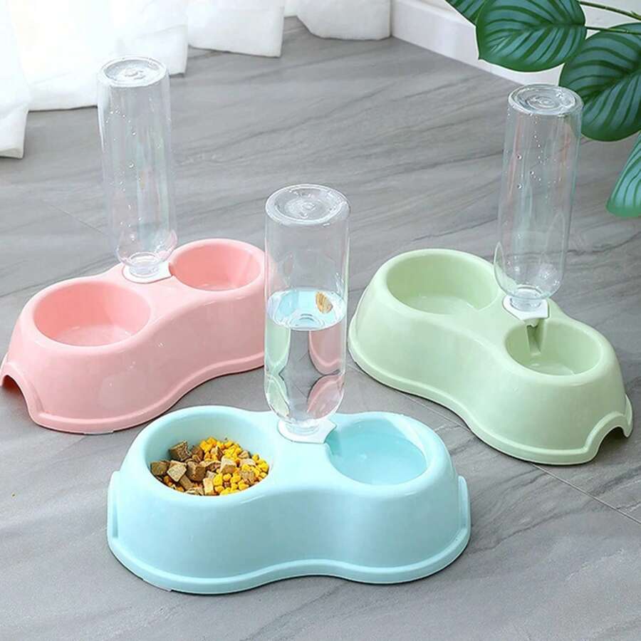 Pet Cat Bowl Automatic Feeder Water Dispenser Dog Cat Food Bowl With ...