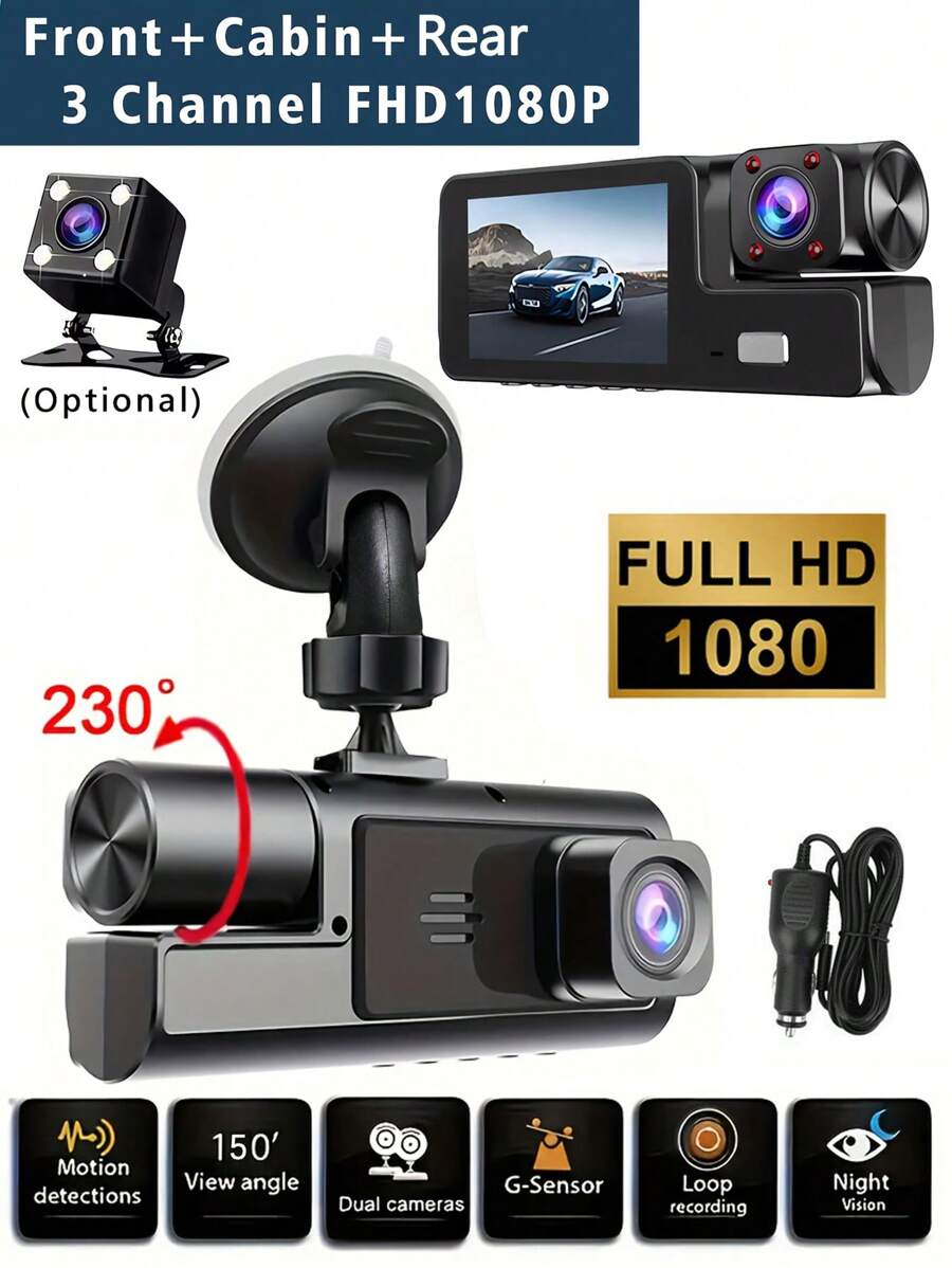 FHD 1080P Dash Camera Video Recorder For Cars Ultra Wide Angle Vehicle ...