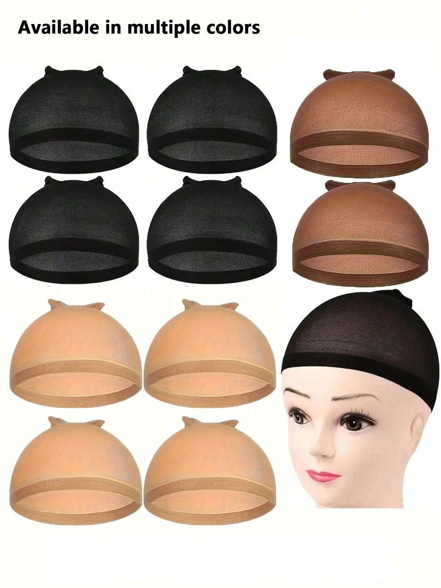 10-1pc Black Wig Cap, Breathable Mesh Wig Net, Unisex Mesh Wig Cap, Wig ...