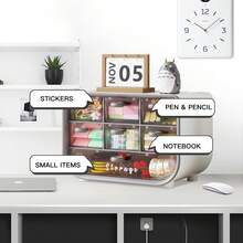 Mini Office Desk Organizer With 7 Drawers, 3 Tiers Stackable Desktop ...