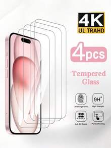 4pcs/Set Apple Tempered Glass Screen Protector, High Definition ...