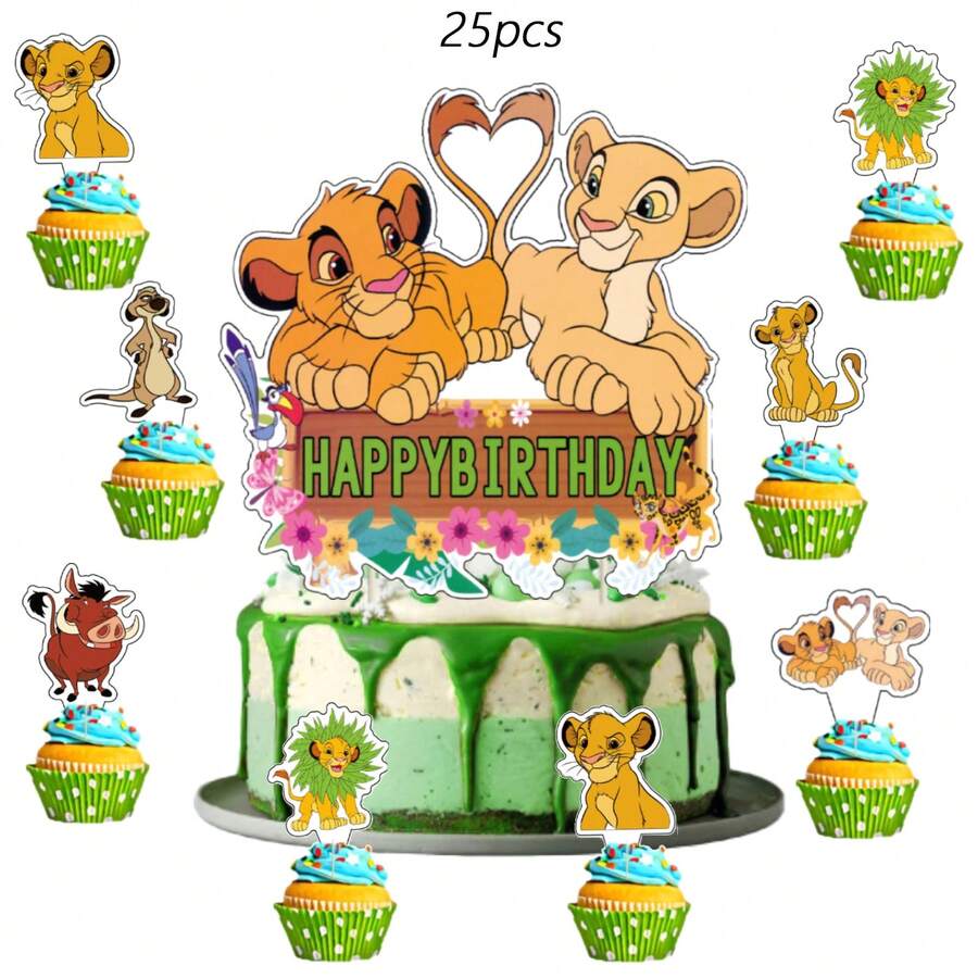 Disney 25pcs Disney The Lion King Cake Topper,Cupcake Toppers, The Lion ...