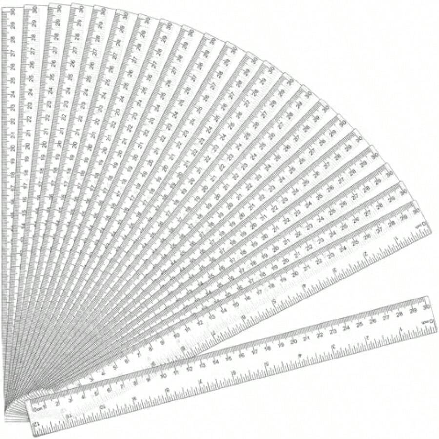 32 Pack Clear Plastic Ruler 12 Inch Rulers Bulk For Classroom ...