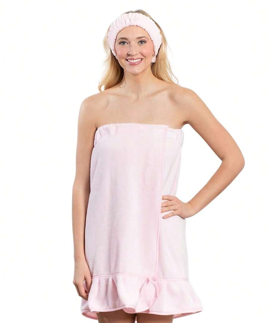 Creative Brands Bella Il Fiore Spa Wrap, One Size, Pink | SHEIN USA