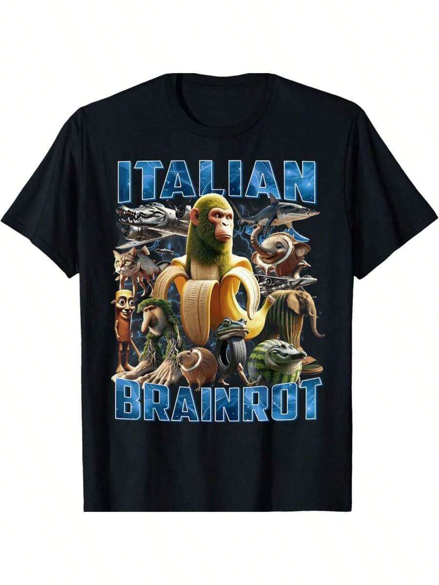 ITALIAN BRAINROT Funny Meme Italian Brainrot T-Shirt 100% Cotton | SHEIN Schweiz