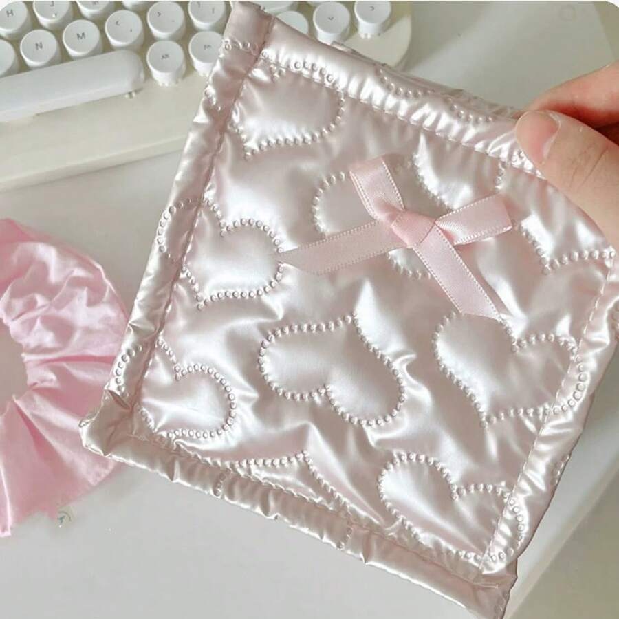 Ins Sweet Cool Wind Y2K Laser Pure Handmade Heart Nip Cotton Quilted ...