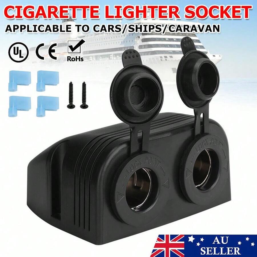 2 Way Cigarette Lighter Socket 12V Socket 12 Volt Car Outlet Splitter ...