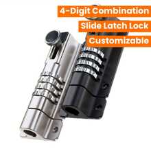 Customizable 4-Digit Combination Slide Lock - Metal Bolt Door Security With Password Setting ...