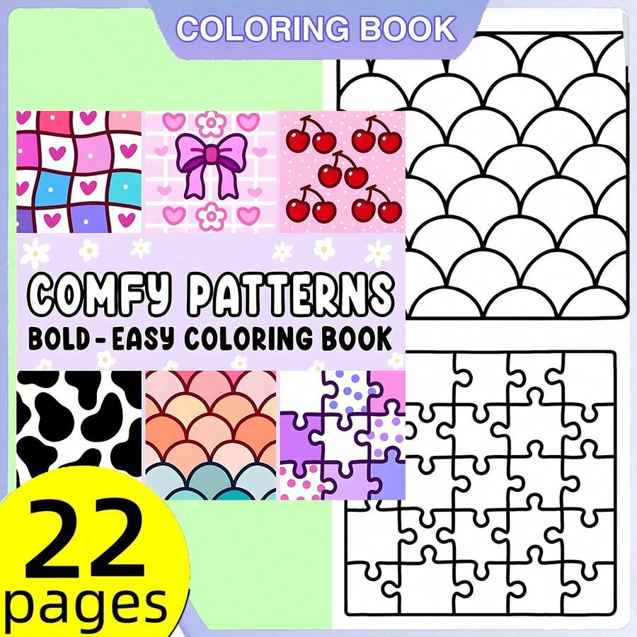 Comfy Patterns: Coloring Book For Adults And Kids, Bold And Easy ...