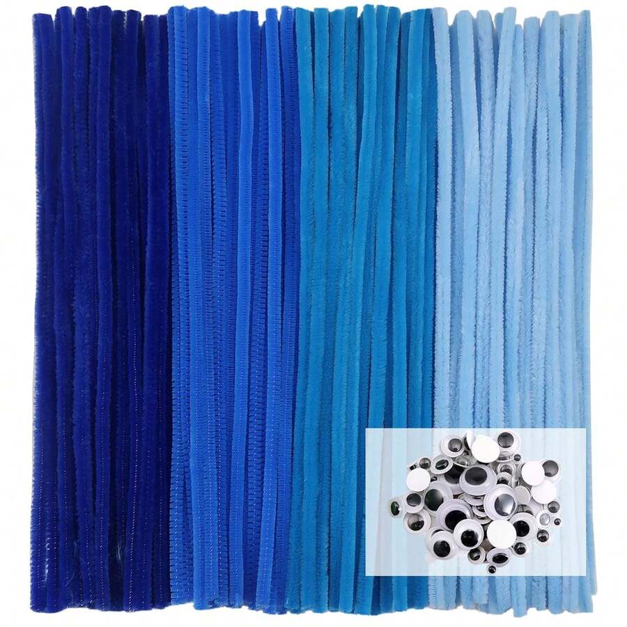 Pipe Cleaners 4 Different Blue For Crafts Chenille Wire Pipe Cleaners ...