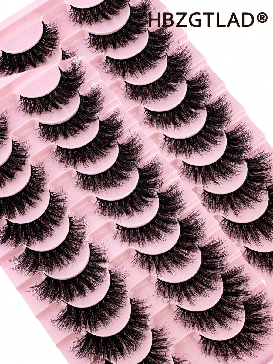 2 Box 20 Pairs False Fluffy Russian Strip Lashes 3D Fake Lashes Makeup ...