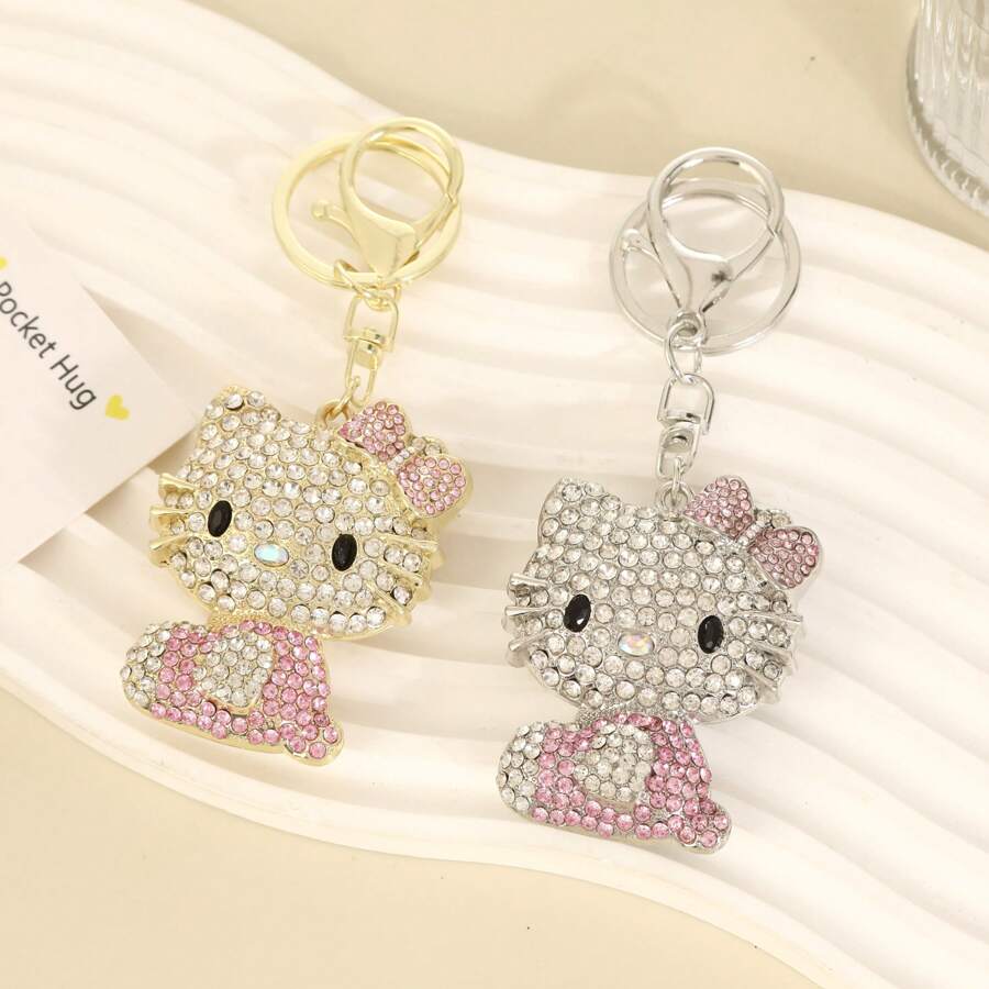 1Pc Or 2Pcs Sanrio Cute Hello Kitty Cartoon Metal Keychains Kawaii ...