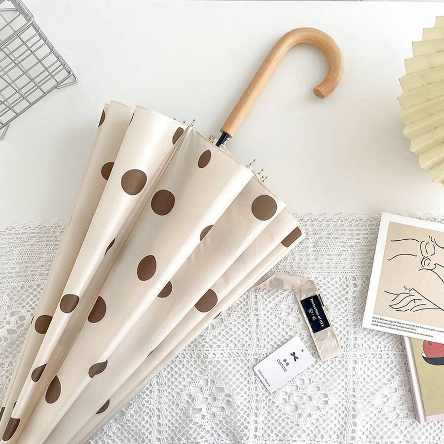 Retro Hong Kong Style Rain And Parasol Double Use Parasol French Polka ...