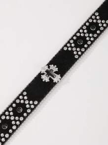 1pc Sparkly Rhinestone Rhinestone Sequin Studded Belt For Men & Women ...