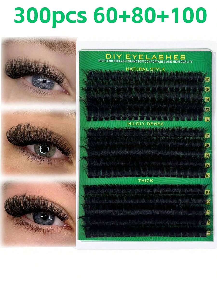 Racimos de pestañas esponjosas 60D+80D+100D/40D+60D+80D Extensiones de ...