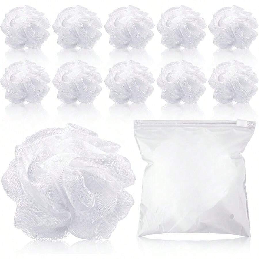12 Pcs Travel Size Loofah Individually Wrapped, Small Shower Puff Bath ...