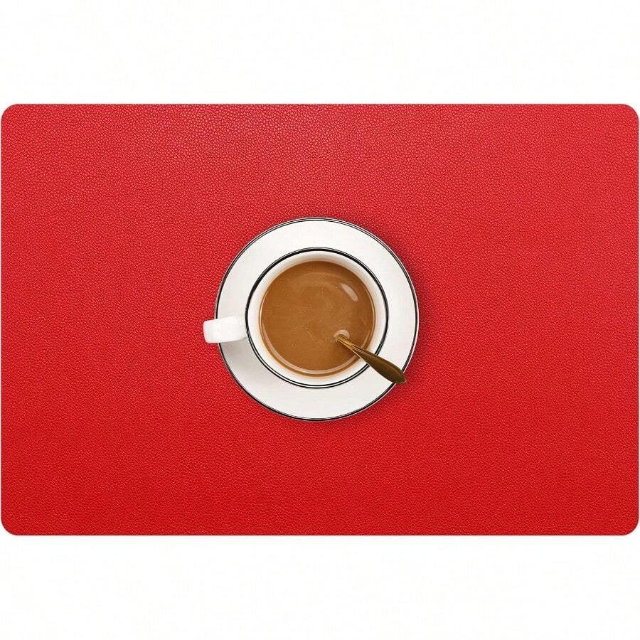 Wipeable Placemats Leather Table Mats Waterproof Heat-Resistant Easy To ...