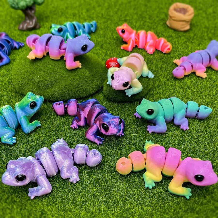1/3/5/10Pcs Colorful 3D Printed Connectable Cute Mini Gecko Desktop ...