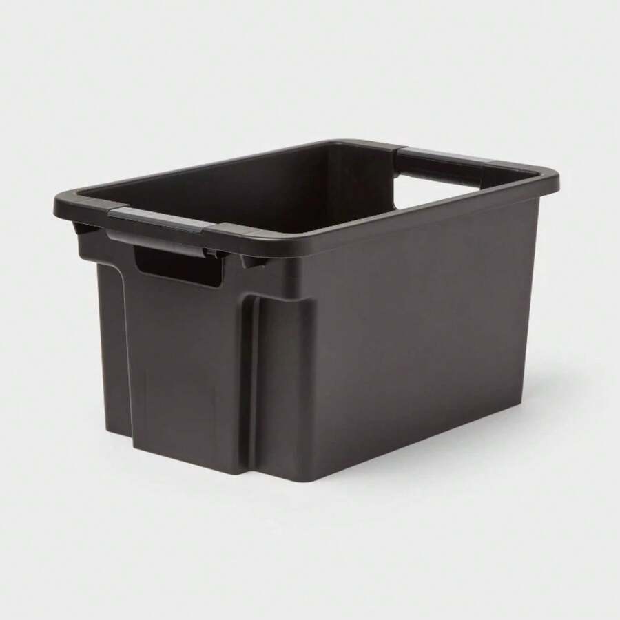 Small Stackable Storage Bin - Brightroom™: Black Polypropylene Utility ...