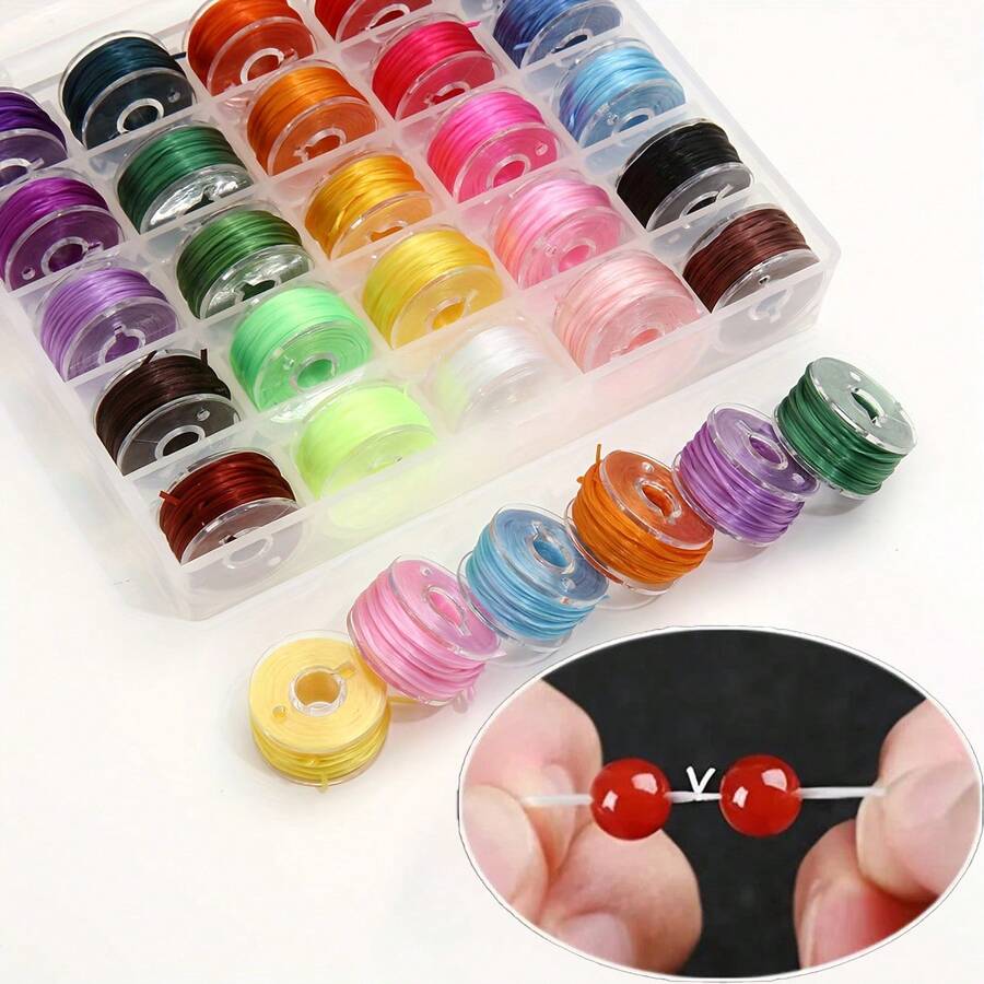 1 Pack 25 Colors Elastic Rope Kit, Suitable For Bracelet Making ...