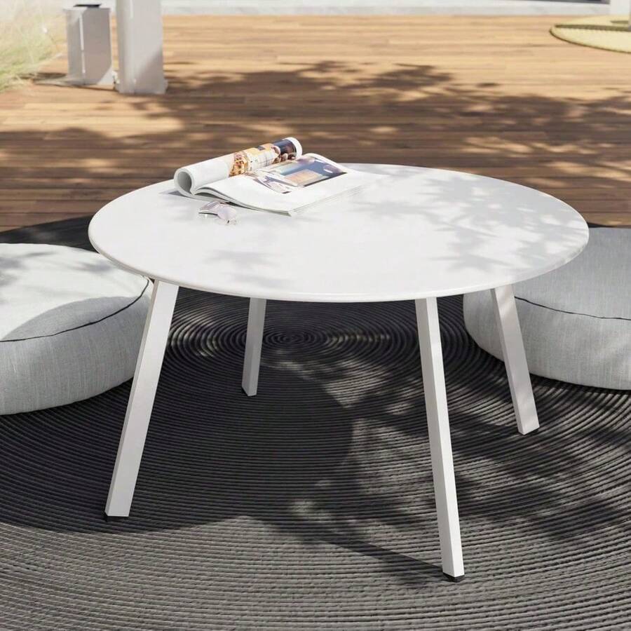 Grand Patio Outdoor Side Table, 28-Inch Powder Coated Steel Round ...