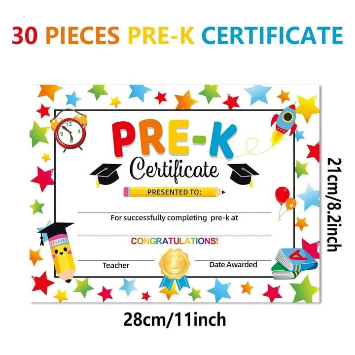 PRE-K Graduation Diploma 2025, Preschool Graduation Award Certificate ...