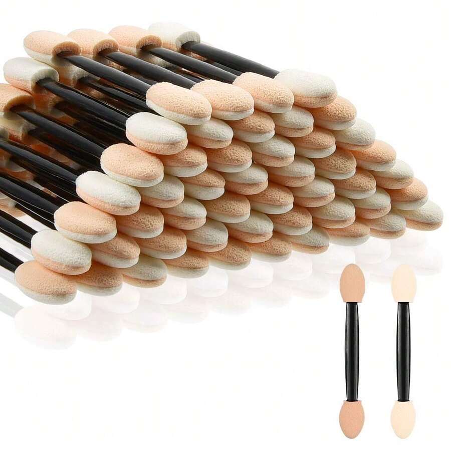 50Pcs Black Double-Ended Nail Art Sponge Magic Wand With & Sticker Pen ...