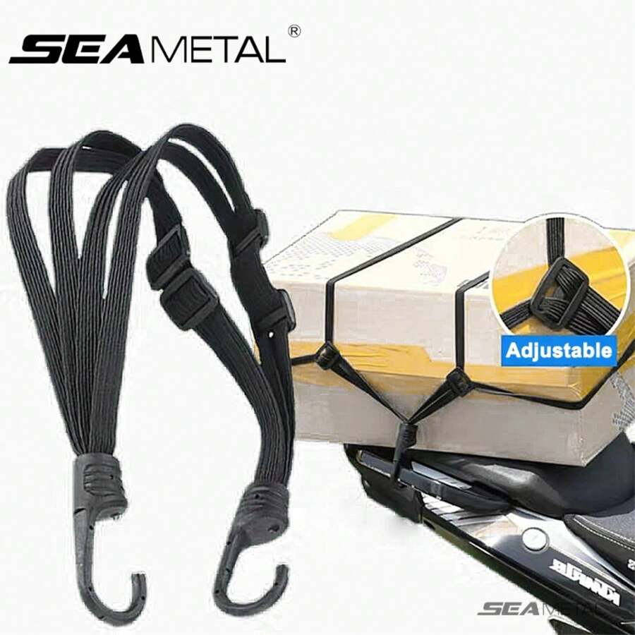 SEAMETAL Motorcycle Back Seat Helmet Strips Elastic Rope Motorcycle ...