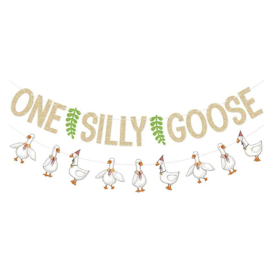 One Silly Goose Banner Goose For Goose 1st Birthday Party Decorations ...