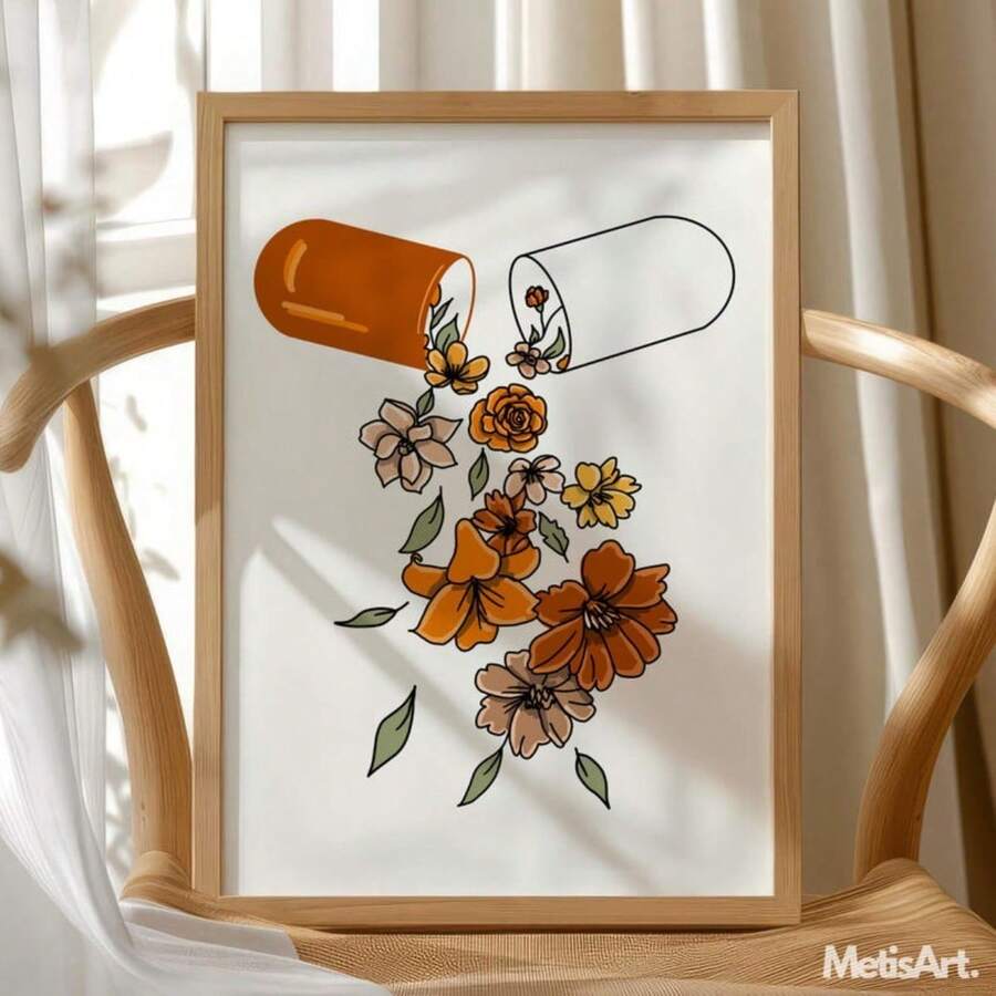 1pc Gift Modern Floral Pharmacy Wall Art Botanical Pharmacy Poster ...