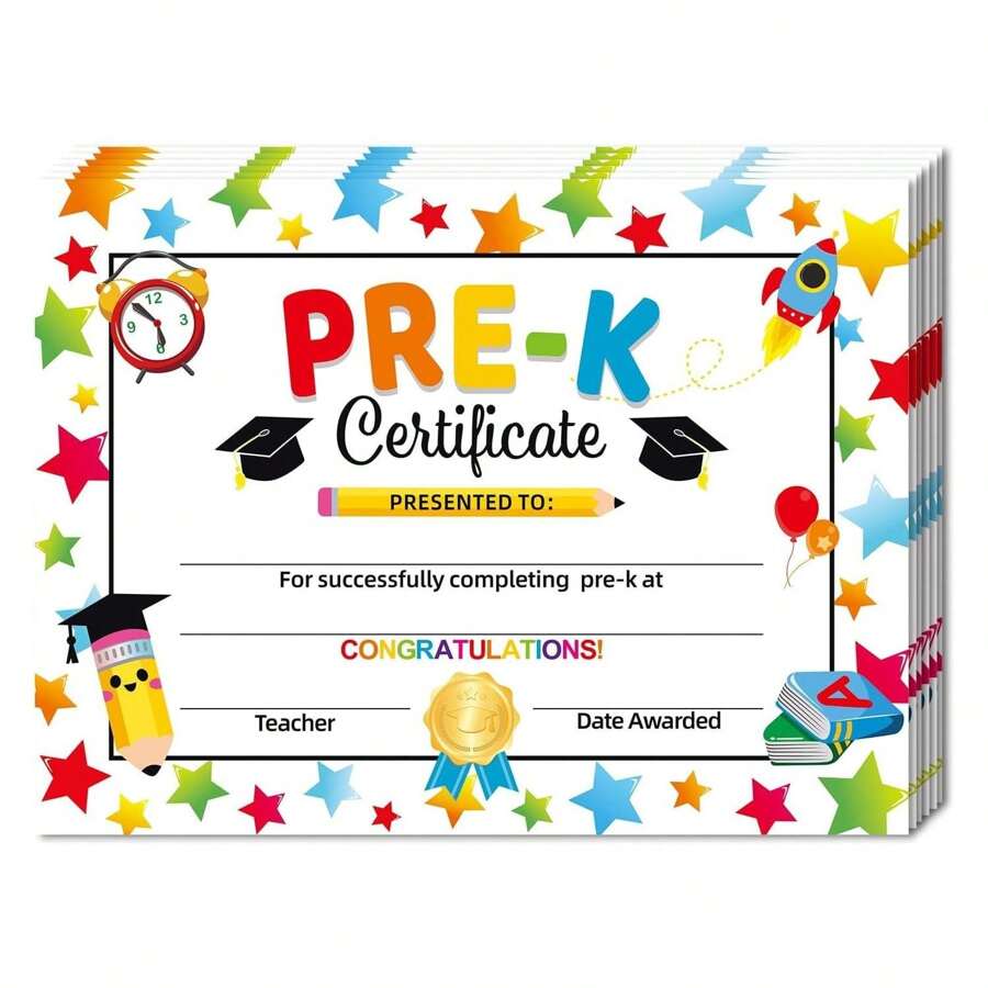 PRE-K Graduation Diploma 2025, Preschool Graduation Award Certificate ...