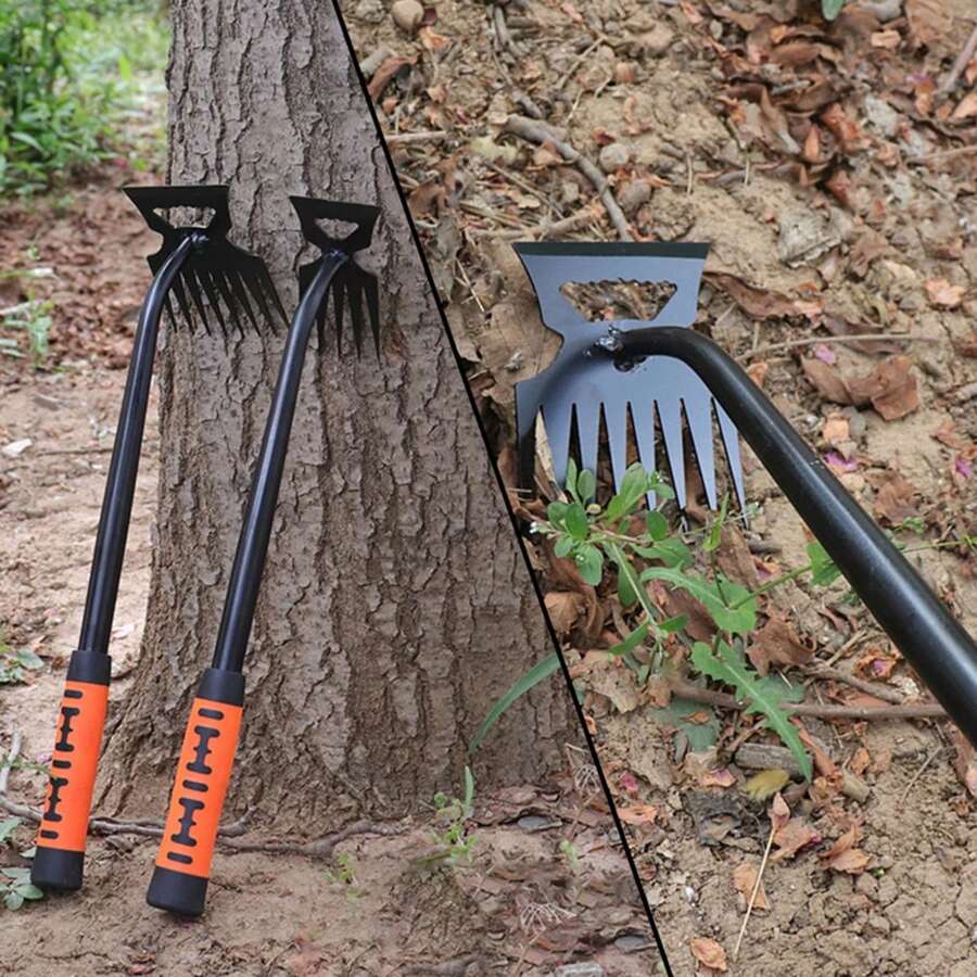 Metal Cleaning Shovel 2 In 1 Garden Rake Stainless Steel 5/6/8/11 Teeth ...