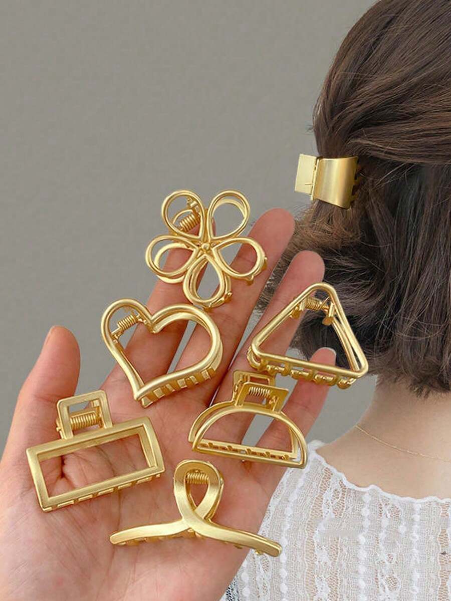 1/6pcs Metal Mini Hair Clip, Suitable For Women Hair Claws Claw Clips ...