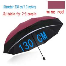 130CM Oversized Folding Umbrella Windproof And Waterproof Large Sun And Rain Umbrella For Travel ...